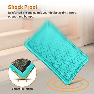 Fintie Silicone Case for Fire HD 10 and Fire HD 10 Plus Tablet (Only Compatible with 11th Generation 2021 Release) - [Honey Comb] Light Weight Shock Proof Back Cover, Mint Green