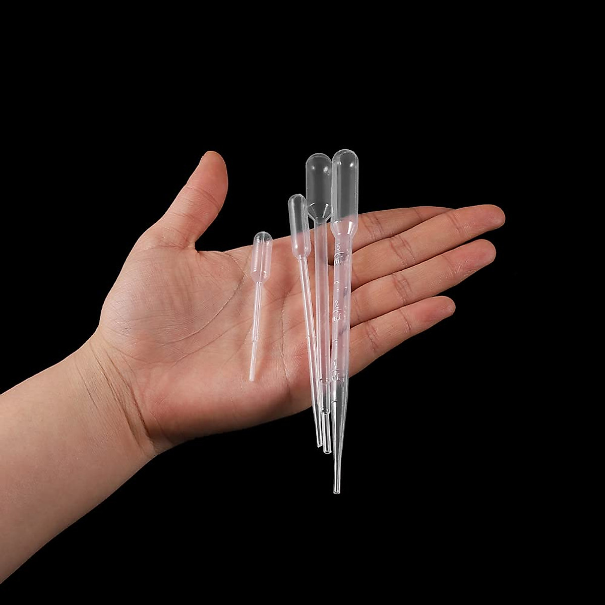 AGCFABS 20-200Pcs 0.2-3ML Plastic Disposable Pipettes Squeeze Transfer Pipettes Dropper for Silicone Mold UV Epoxy Resin Jewelry Making (100pcs, 0.2ml)