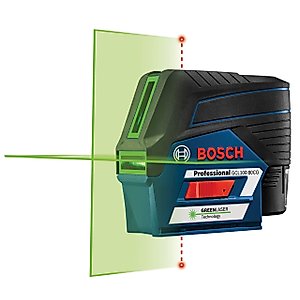 Bosch GCL100-80CG 12V 100ft Green Combination Laser Level Self-Leveling with VisiMax Technology, Fine Adjustment Mount & Hard Carrying Case
