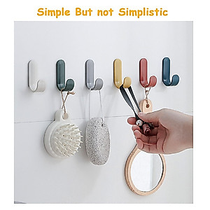 BieFuDan 24 Pack Self Adhesive Hooks Utility Wall Hooks Key Hooks for Wall Decorative Key Holder Rack Command Hooks for Towels, Hats, Entryway,Bathroom, Kitchen, Living Room, Office