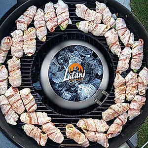 LUTANI 10 inch BBQ Whirlpool for Weber Kettle Grills 22 26.75 WSM - Stainless Steel Barbecue Kettle Grill Accessories - Medium Barbecue Charcoal Kettle Accessory (10" handle)
