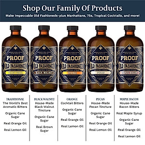 Proof Syrup Traditional Old Fashioned Cocktail Mixer (16 Ounces) | Makes 32 Cocktails | All Natural Hand-Crafted Old Fashioned Syrup w/Real Bitters & Organic Sugar