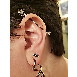 MODRSA 14G Stainless Steel Industrial Barbell Earring Cartilage Body Piercing Jewelry 38mm 1&1/2 Inch Industrial Piercing Bar 8pcs