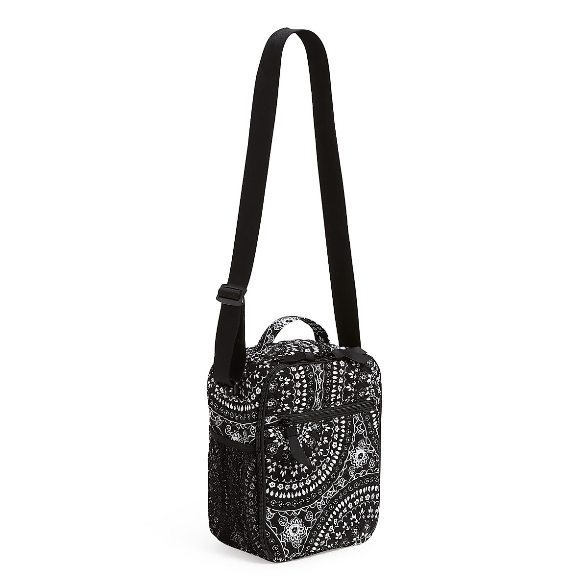 Vera Bradley Women's Cotton Deluxe Lunch Bunch Lunch Bag, Black Bandana Medallion, One Size