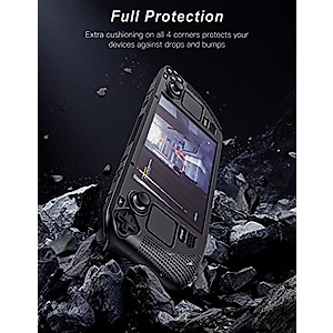 Benazcap Silicone Case for Steam Deck, Soft Full Body Protective Case with Stand, Shockproof, Non-Slip and Anti-Collision Accessories, Compatible with Valve Steam Deck Console, Black