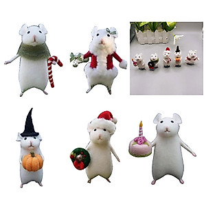Festive Felt Mouse Halloween Ornament Handmade Needle Felting Mouse Dolls For Christmas Party Festival Home Decor Cute Felted Animals Ornament For Home