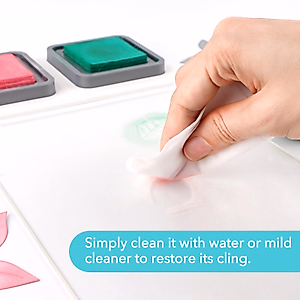 Briartw 4.75x6 Grip Mat with Printed Guides,Multi-Use Non-Slip Sticky Mats Fit in Mini-size Stamp Positioning Tool,Photopolymer Mat for Centering & Aligning Tape-free Stenciling Ink Blending