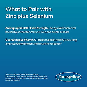 EuroMedica Zinc Plus Selenium - 60 Capsules - Immune & Respiratory Support - Non-GMO, Vegan - 60 Servings