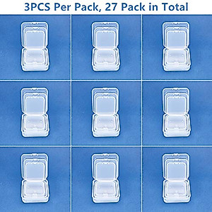 BENECREAT 27 Pack 3-Size Square Mini Clear Plastic Bead Storage Containers Box Case with lid for Items,Pills,Herbs,Tiny Bead,Jewerlry Findings, and Other Small Items