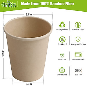 FRUTLE Paper Cups 12 OZ Coffe Cups-Paper Cups for Hot Beverages-Disposable Coffee Paper Cups -Unbleached Hot Cups-Everyday Use Parties Commercial Settings 160Pack