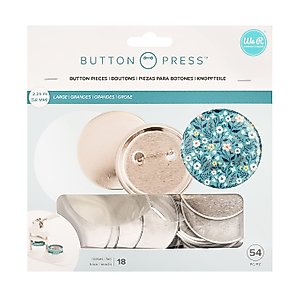 We R Memory Keepers, Button Press Refill-Large, 18 Pack, 2.25 inch, 58 mm Large Homemade Buttons, Create Custom Buttons for School Name Tags, Work Holidays, or Church Kid Activities