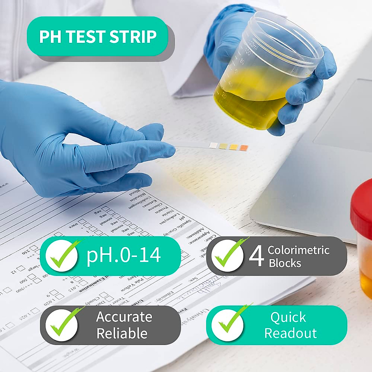 pH Test Strips for Women Body Urine Drinking Water Pool Hot Tub Spa, 200 Strips pH.0-14 Alkaline Acid Level pH Testing Tester for Humans Saliva Pet Food Diet Soil pH Monitoring with Storage Case