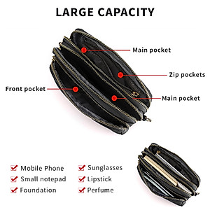 LassZone Women Cross Body Bag Small Shoulder Bag Phone Wallet Zipper Handbag Purse Adjustable Strap for Ladies