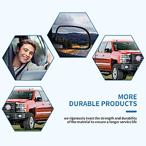 Door Mirrors ECCPP High Performance LH+RH Side Mirror Replacement Driver+Right Side Mirror With Power Adjusted Heated for 2003-2006 For Chevy Silverado Suburban Tahoe For GMC Sierra Yuk