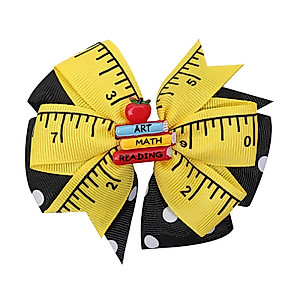 AsggBah 3pcs Back to School Pencil Bow Hair Clips Colorful Grosgrain Hairgrips Alligator Clips for First Day of School Toddler Kids Kindergarten Pupils Students Hair Accessories