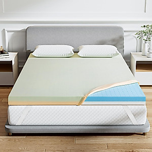 Maxzzz 2 Inch Mattress Topper Full Memory Foam, Firm Bed Foam Mattress Topper with Remover Soft Cover, High Density Mattress Pad, Certipur-Us & Oeko-Tex Certified