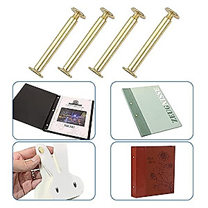 INCREWAY Phillips Screws, 30 Sets 5mm X 25mm Copper Plated Chicago Binding Screws Round Cross Head Stud Screw Posts Nail Docking Rivet Chicago Button, Brass Tone