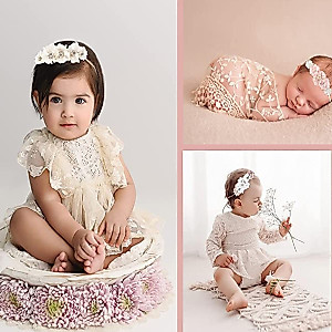 BFNAAgirl Baby Girl Floral Headband Nylon Flower Crown Elastic Hairband 3pcs Hair Accessories Gift for Girls (30#)