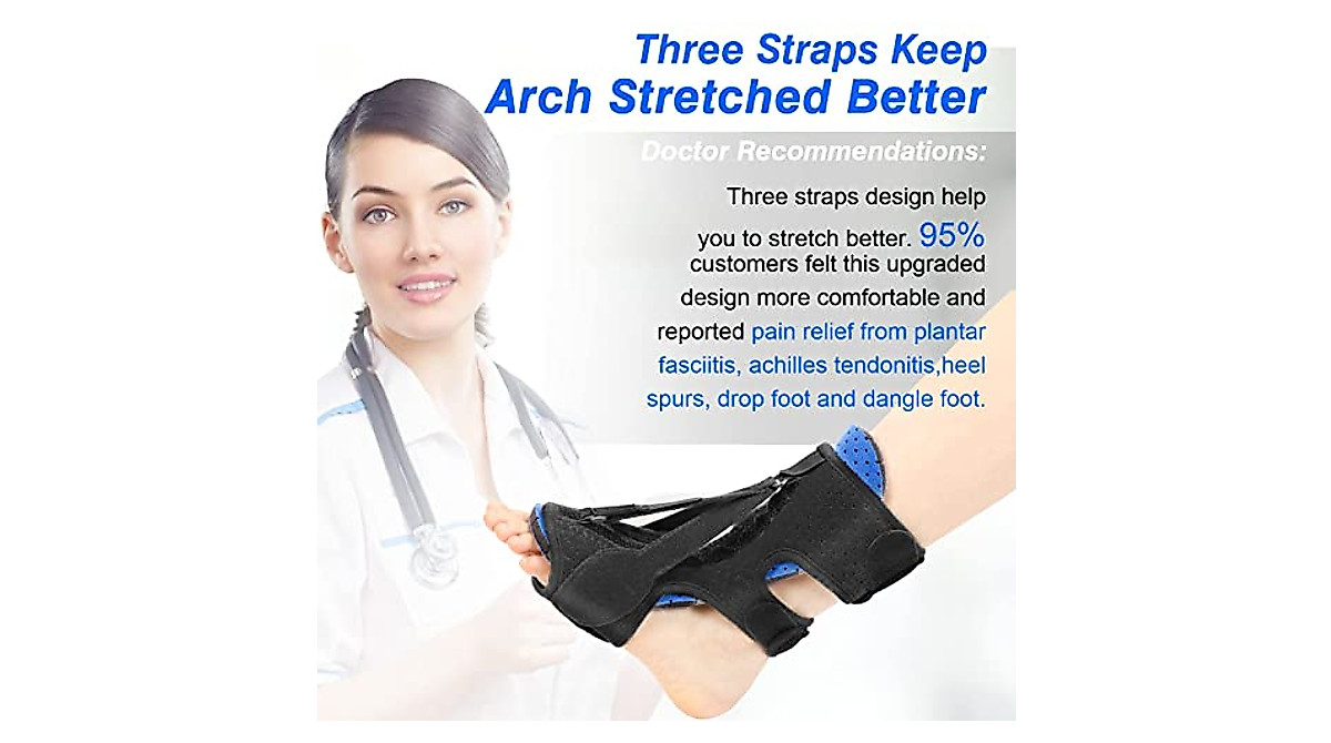 Adjustable Night Splint for Plantar Fasciitis & Foot Pain Relief