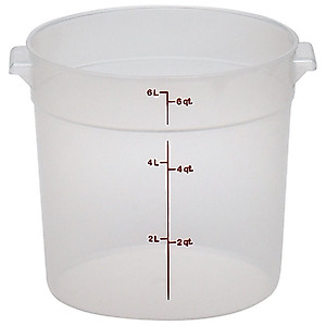 CAMBRO RFS6PP190 Round Translucent Food Storage Container 6 Qt Case of 12