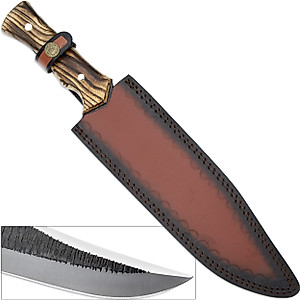 Armory Replicas Wild Hog Bowie Outdoor Hunting Knife | Full Tang Fixed Blade Knife Wooden Handle