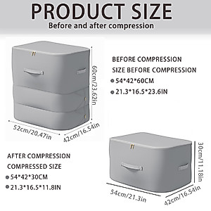 YESSZ Ultra Space Saving Self Storage Organizer,Clothing Organizer,Foldable Wardrobe Organizer,Portable Moving Bag for Clothes,Blankets,Quilts,Sheets and Pillows (Grey, XL (52 * 42 * 60CM))