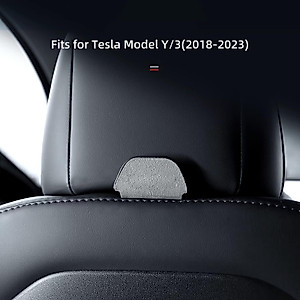 Alfanxi Car Front Seat Hook Organizer Alcantara Material Hanger Compatible with Tesla Model Y/3 All Models(Grey)