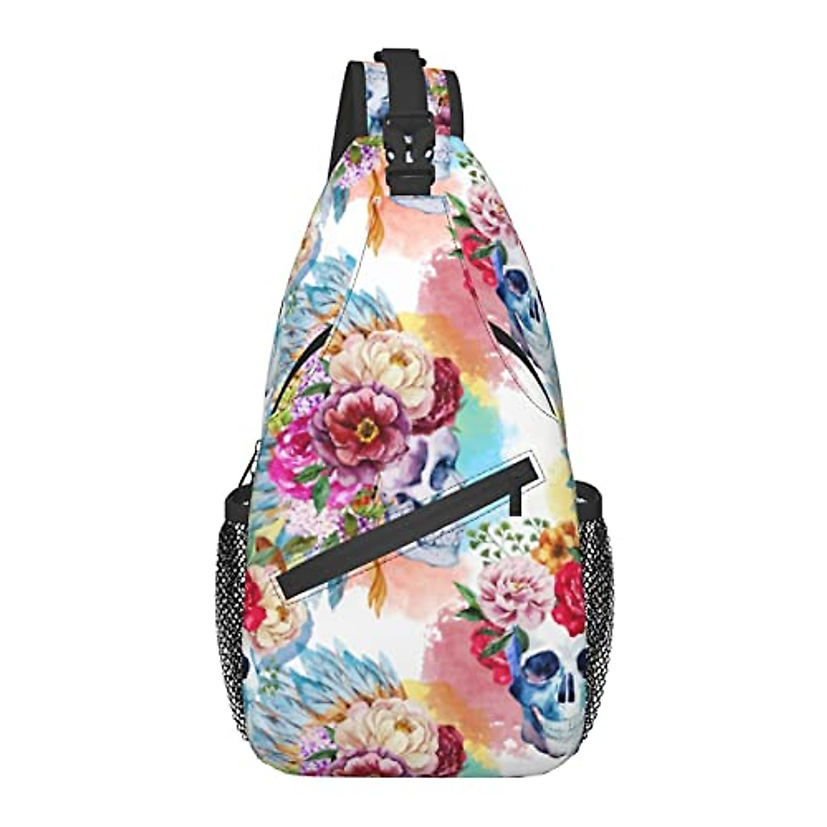 Sling Bag for Men Women, for Sugar Skull Mexcian Pattern, Shoulder Backpack Chest Bags