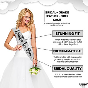 KatchOn, Black Bride To Be Sash and Bride Headband - Pack of 2 | Winter Bachelorette Party Decorations | Bride Headband And Sash for Black and White Bridal Shower Decorations, Bachelorette Headbands