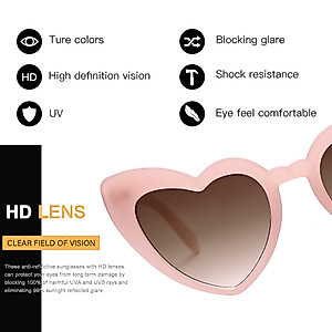 VANLINKER Heart Sunglasses Womens Retro Love Shaped Sunglasses for Party VL9604