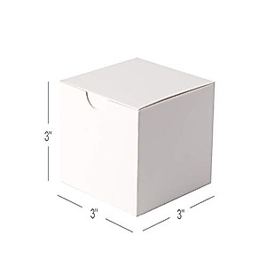 GEFTOL Small White Gift Box 100 Pack 3 x 3 x 3 inches Fold Box Paper Gift Box Bridesmaids Proposal Box for Bridal Birthday Party Christmas
