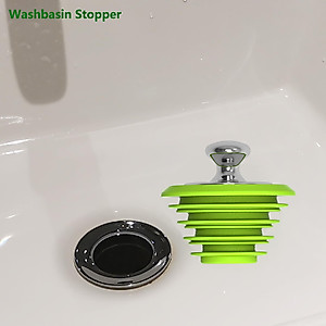 XAJOON Tub Stopper,Drain Stopper,Bathtub Plug,Bathroom Sink Stopper, Silicone Bathtub Stopper，Green Stopper (Patented Product)