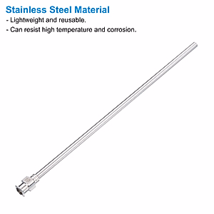 PATIKIL 10Ga x 5 Inch Stainless Steel Dispensing Needle Tips, 6Pcs Metal Glue Needle Tube Blunt Tips Luer Lock for Thick Glue Ink Lab, Silver