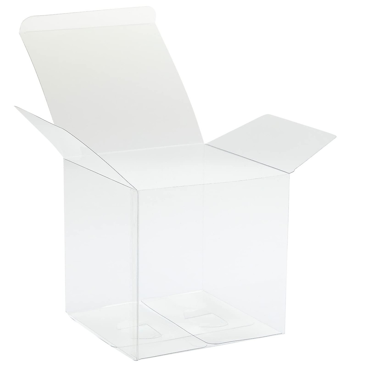 Juvale 30-Pack Clear Gift Boxes - 5x5x5 In Square Plastic Transparent Favor Boxes for Wedding, Baby Shower, Birthday Party