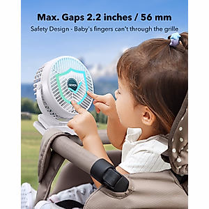 GEHEN Portable Clip on Fan, Cordless Small Desk 10000mAh Battery Operated, Rechargeable Table 3 Speeds Quiet Personal 360° Rotate Cooling Fan for Bedroom Office Stroller Camping White,D1PB005100002