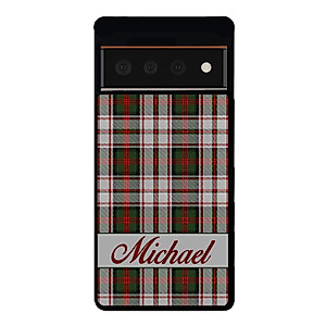 Christmas Tartan Quilt Blanket Personalized Black Rubber Phone Case Compatible With Google Pixel 8 Pro, 8a, 8, 7a, 7, Pixel 7 Pro, 6a, Pixel 6 Pro, 6, 5, 4a 5G, 4a 4G, 4, 4 XL, 3a, 3a XL, 3, 3 XL
