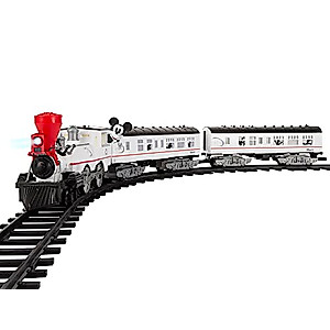 Lionel Disney100 Celebration Ready-to-Play Battery Powered Model Train Set with Remote, White, Black, Red, Large