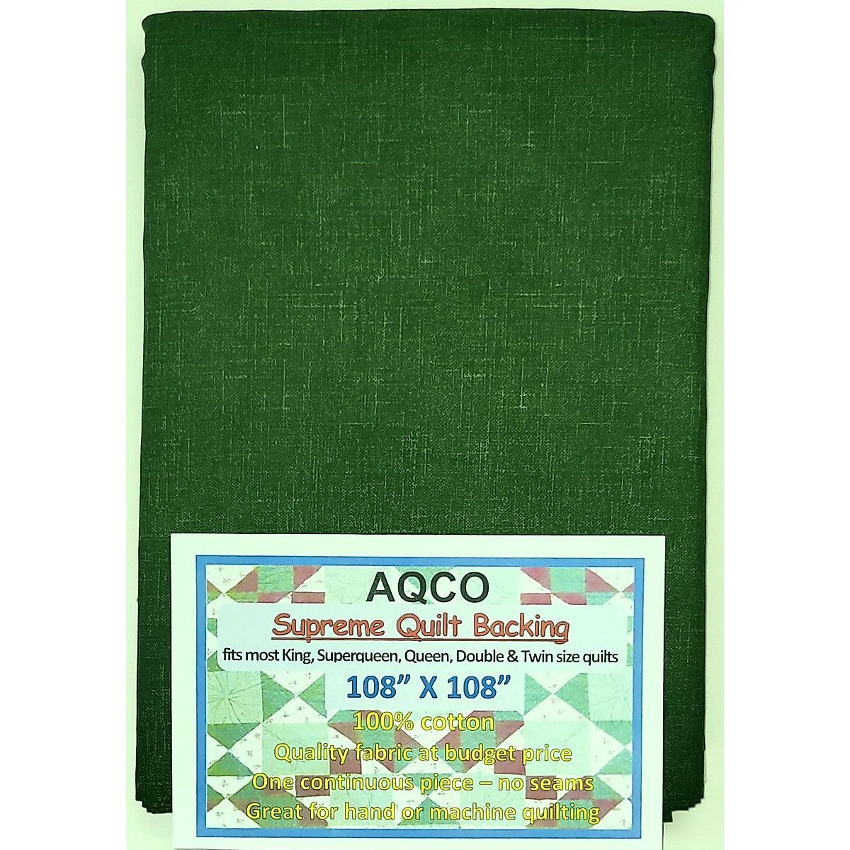 Generic Quilt Backing, King, Seamless, from AQCO, Blender Green, 108""x108""