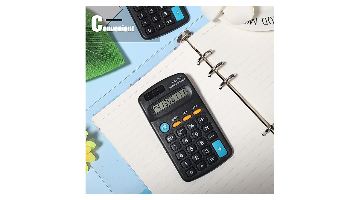 12 Pack Mini Basic Calculators - 8-Digit Pocket Display