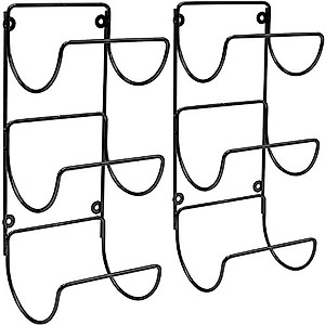 Sorbus Towel-Rack Holder - Wall Mounted Organizer for Linens Set of 2 (Black)