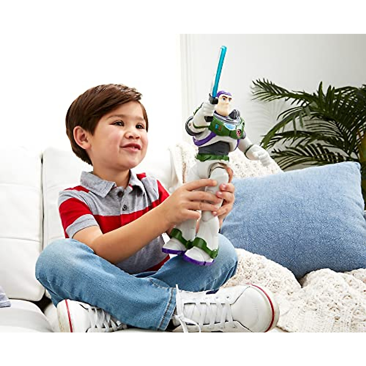 Mattel Lightyear Toys, Talking Buzz Lightyear 12 Inch Action Figure with Motion, Light and Sound, Laser Blade Action