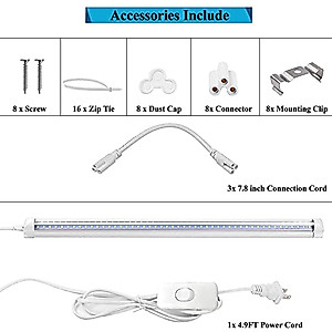 LED Shop Light 2ft, 24W 2500LM 6000K, T8 Led Garage Light, Clear Cover Linkable LED Tube Lights, Shop Lights for Room,Workbencha, Warehouse, V Shape LED Ceiling Lights, Basement, Plug & Play 4-Pack