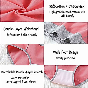 Apluschoice Cotton Underwear for Women Breathable Briefs Stretch Panties Pack of 5(Small) Multi-color