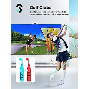 2023 Switch Sports Accessories Bundle - 15 in 1 Family Accessories Kit for Nintendo Switch Sports Games:Tennis Rackets,Sword Grips,Golf Clubs,Storage Bag and More,Christmas,Birthdays, Children's Day Gift Set.