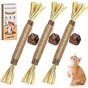 Aucenix Silvervine Sticks for Cats Lick - Silvervine Blend Sticks for Kittens Chewing,Natural Silvervine Cat Chew Sticks for Teeth Cleaning and Stress Release
