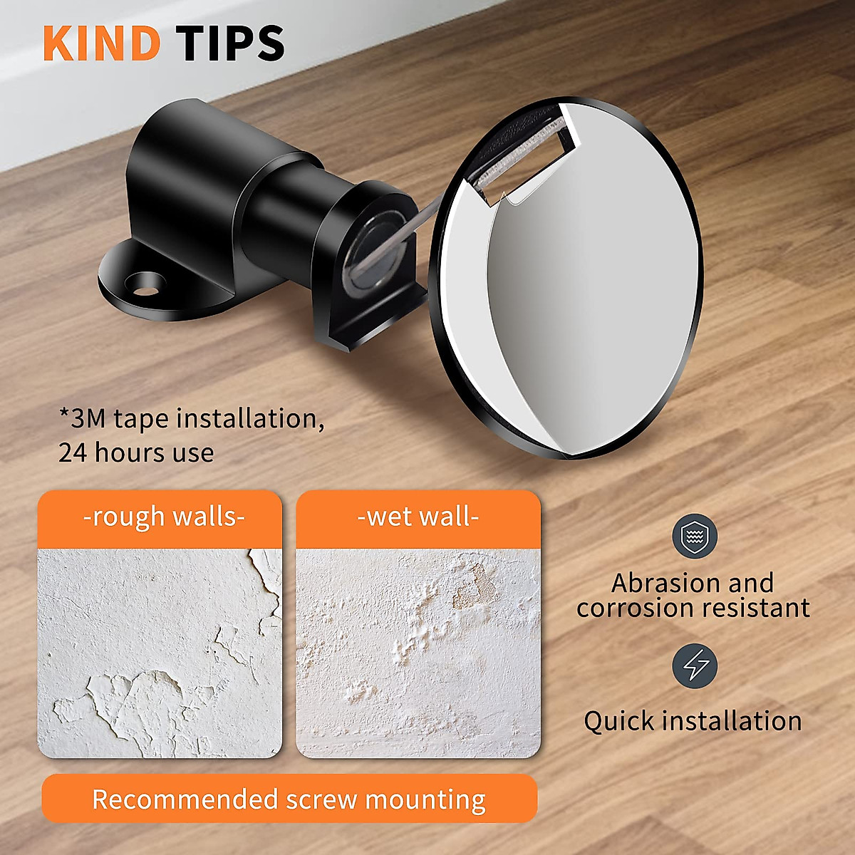 DQGM Magnetic door stoppers, Adjustable door stopper, Invisible Door Stop for Home, Invisible doorstops are great for homes or schools with babies/elderly prevent accidental tripping injuries.