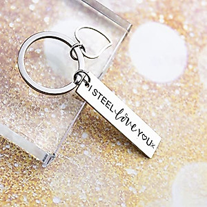 Christmas Gifts Stocking Stuffer for Women Men 11 Steel I Love You Gifts for Husband Wife Under 5 Dollars for Her Him Funny Couple Keychain for Women Men Birthday