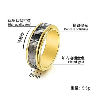 ZKXXJ Personalized Hunting Spinner Ring for Men Women,Custom Camouflage Inlay Wedding Band Stainless Steel Fidget Ring Stress Relief Camo Ring for Outdoor Vacation Hunting Gift,Size 6-12