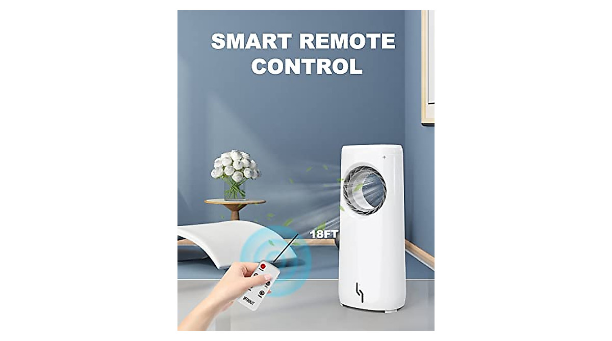 Portable Evaporative Air Cooler with 3 Modes & Remote Control