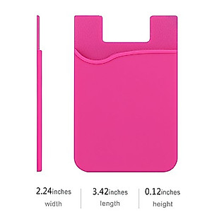 Pofesun Cell Phone Wallet, 3 Pack Cell Phone Stick on Wallet Card Holder Phone Pocket Adhesive Silicone Card Sleeve Compatible for iPhone, Samsung, Android and All Smartphones.(Blue, Pink, Green)